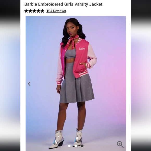 Barbie | Jackets & Coats | New Barbie Embroidered Girls Varisty Jacket ...